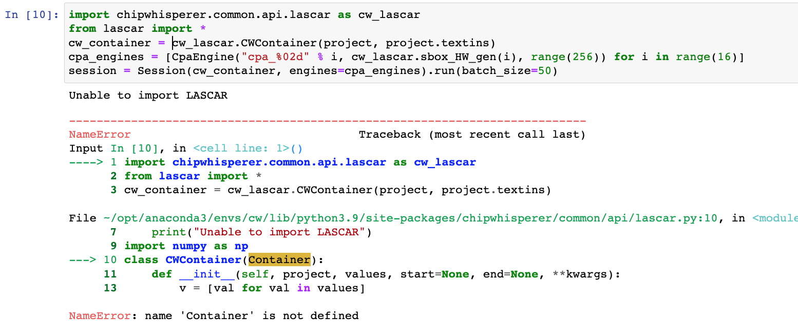 解决ChipWhisperer-Unable to import LASCAR错误 | CC的博客